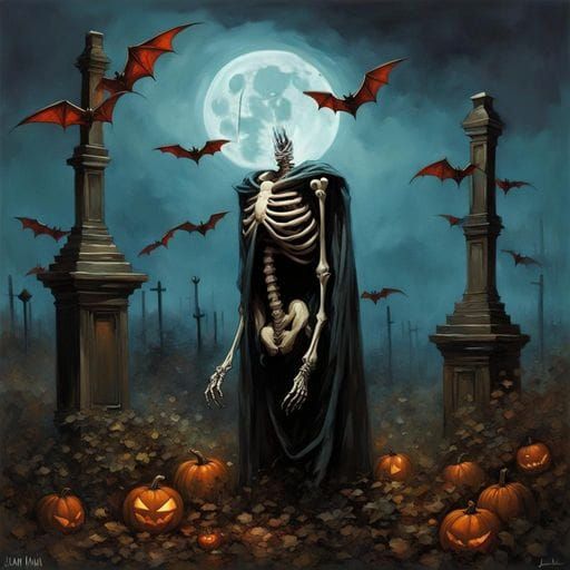 Headless skeleton in the cemetery - AI Generated Artwork - NightCafe ...