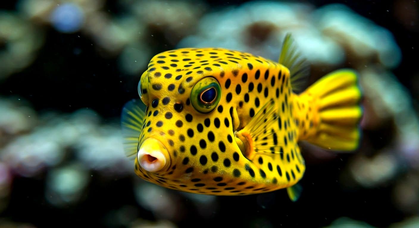 Yellow Boxfish (Ostracion cubicum) - Yellow Boxfish (Ostraci...