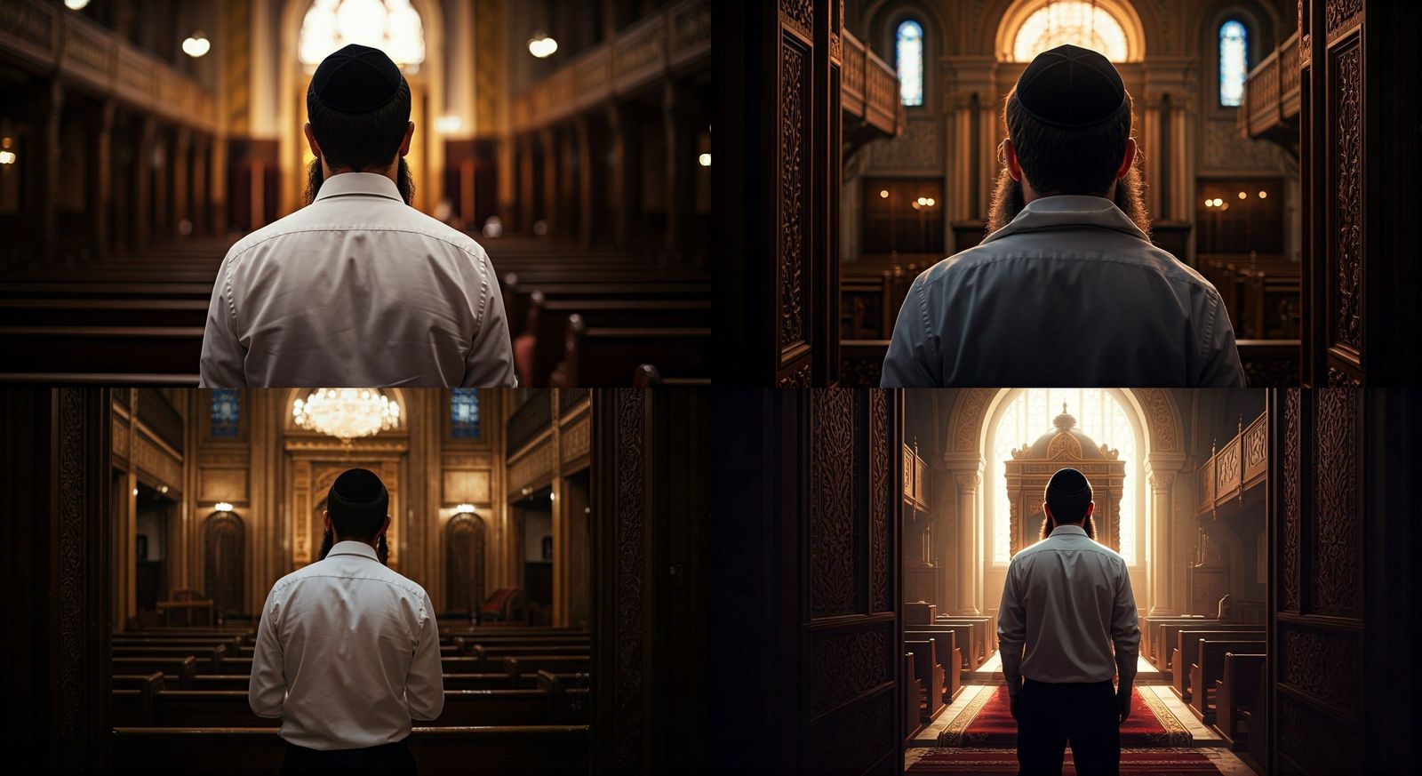 Orthodox Jewish Man in Synagogue, Hyper-Realistic ... - AI Art
