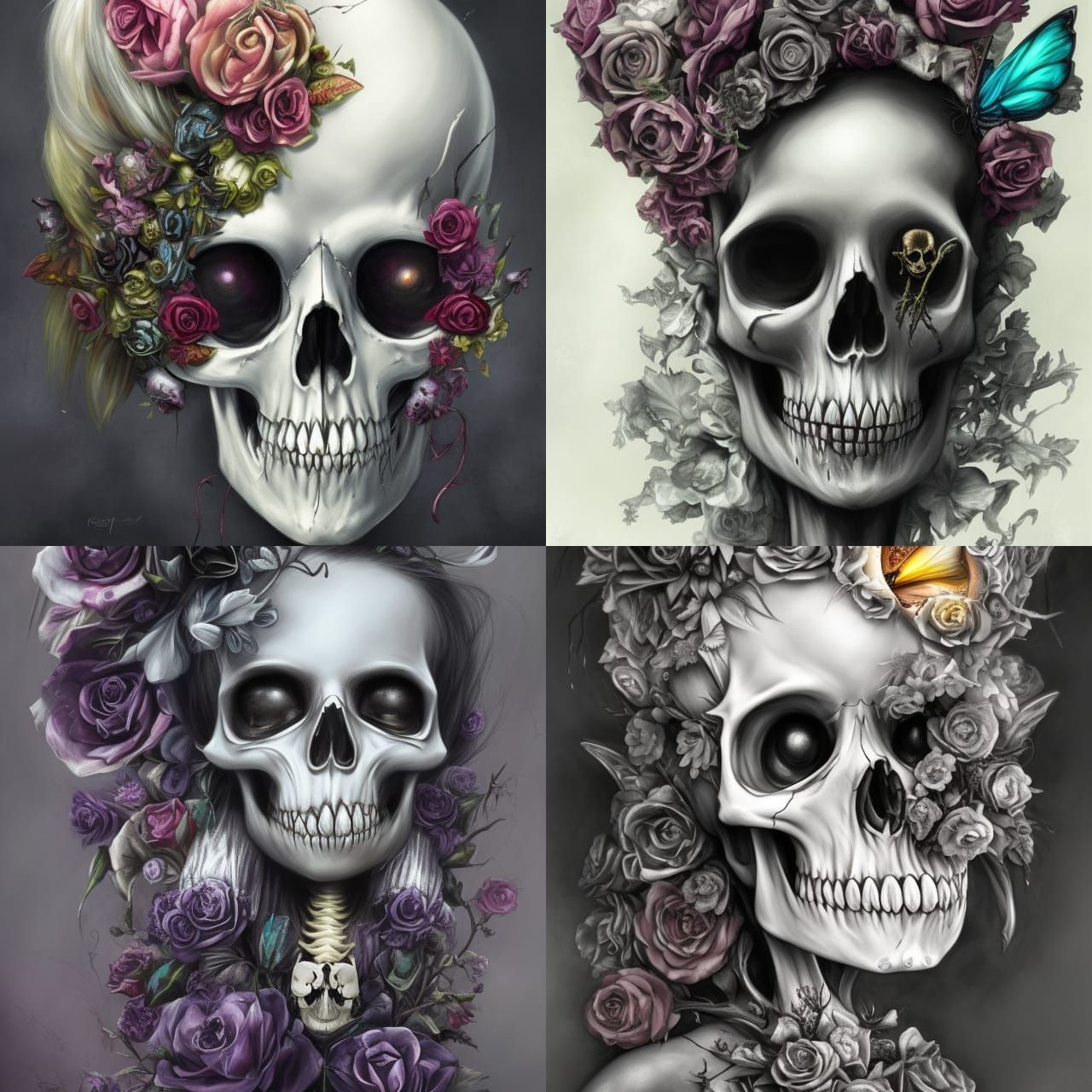 Sassy Skulls - AI Generated Artwork - NightCafe Creator