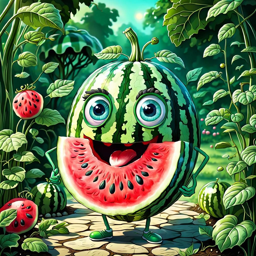 CHIBI WATERMELON - AI Generated Artwork - NightCafe Creator
