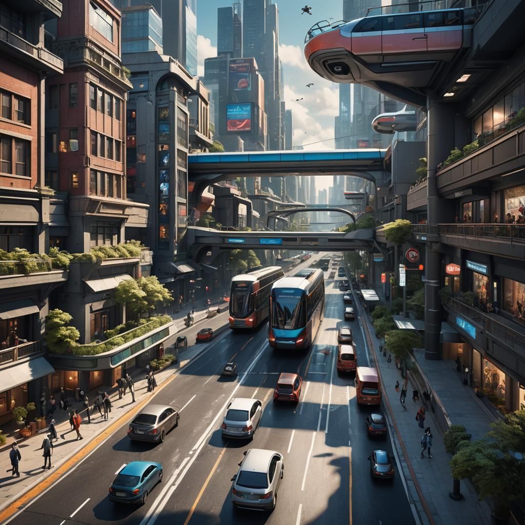 Ultra Modern City Street - AI Generated Artwork - NightCafe Creator