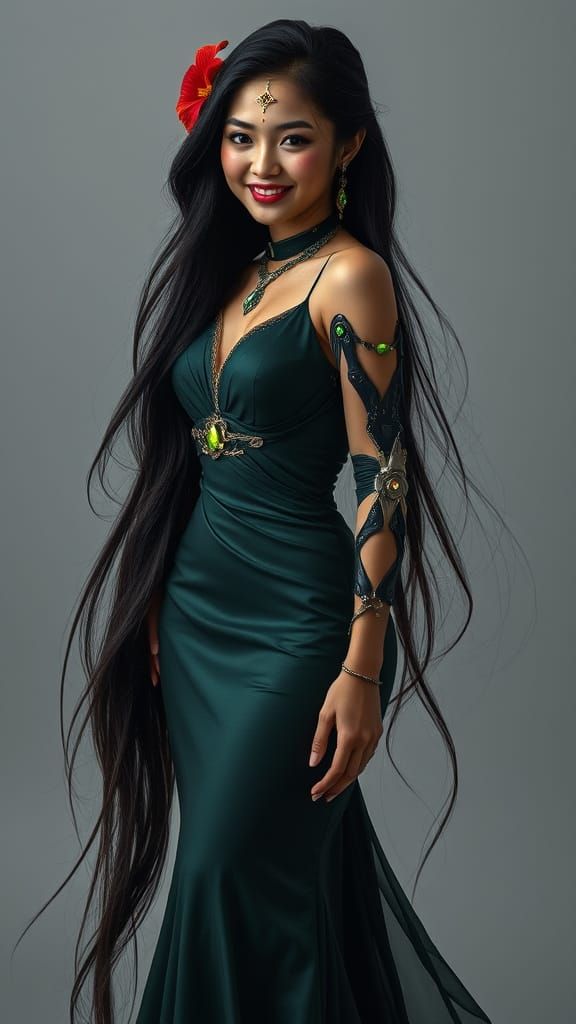 Cyborg Mermaid in Futuristic Attire - AI Art