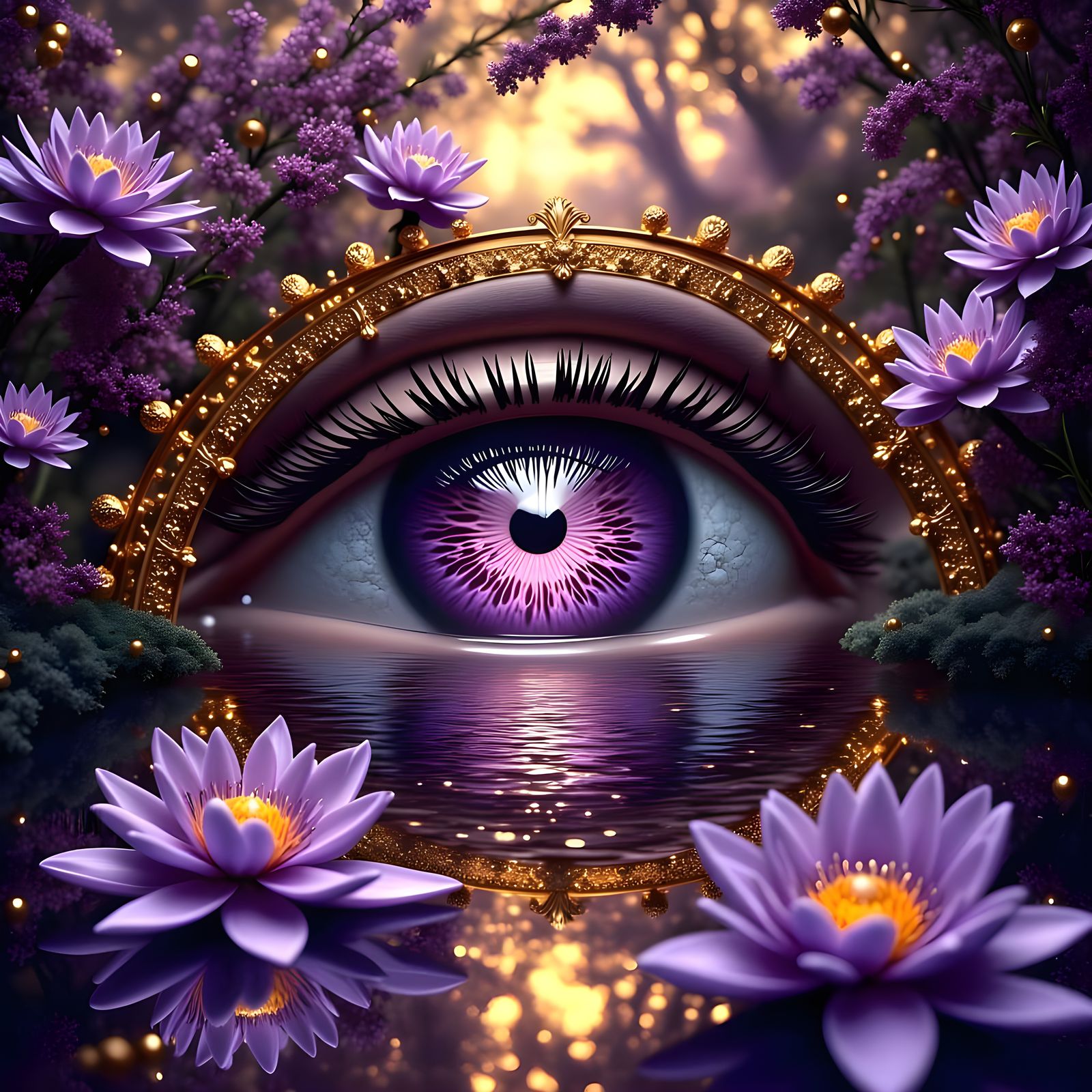 A beautiful masterpiece of a gorgeous beautiful purple eye with ...