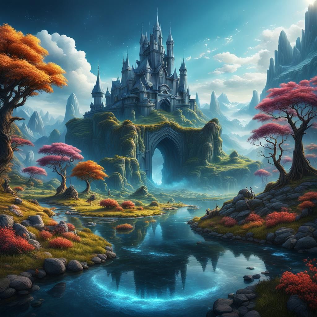 Magical mysterious nature landscape - AI Generated Artwork - NightCafe ...