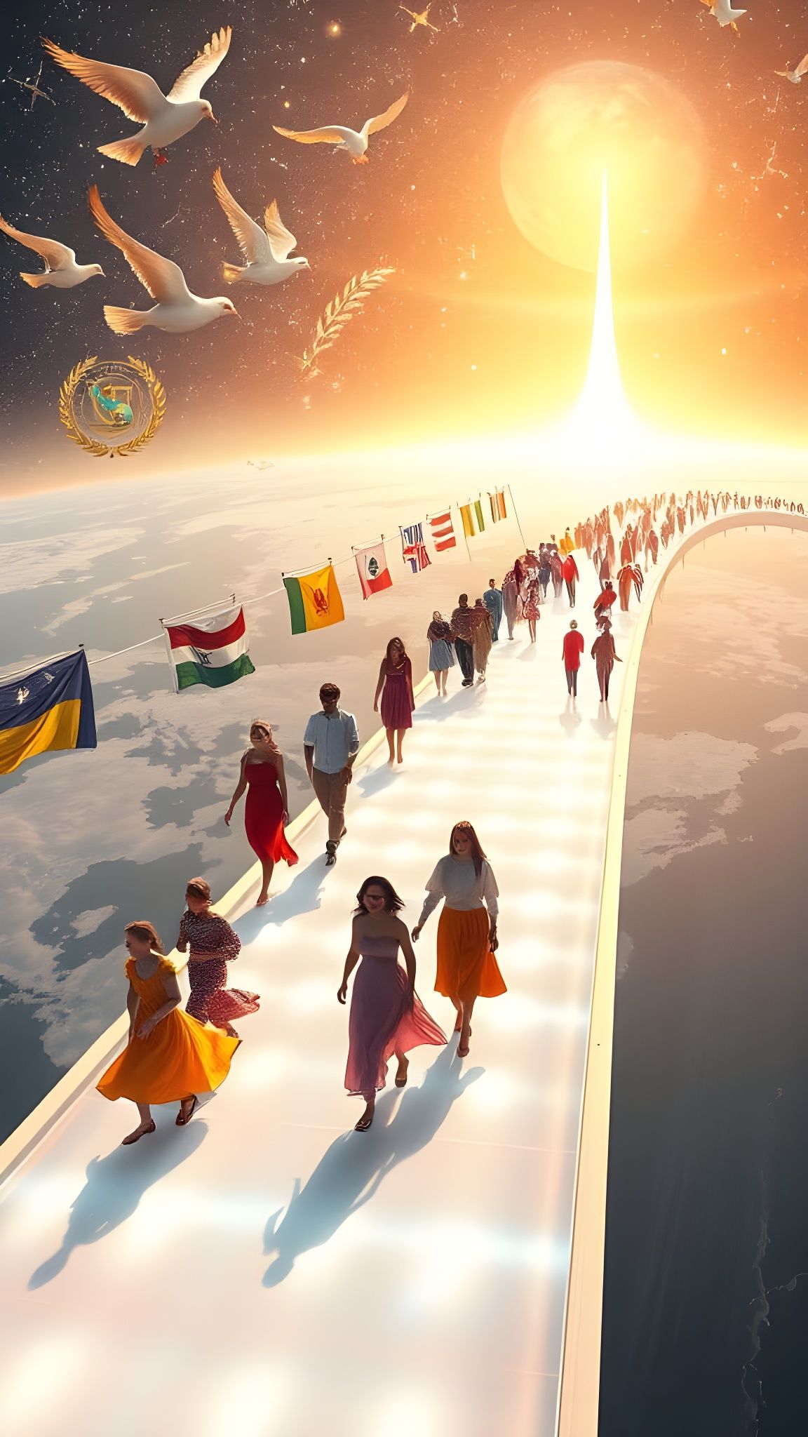 Surrealist Vision of Global Unity in Ethereal Ligh... - AI Art