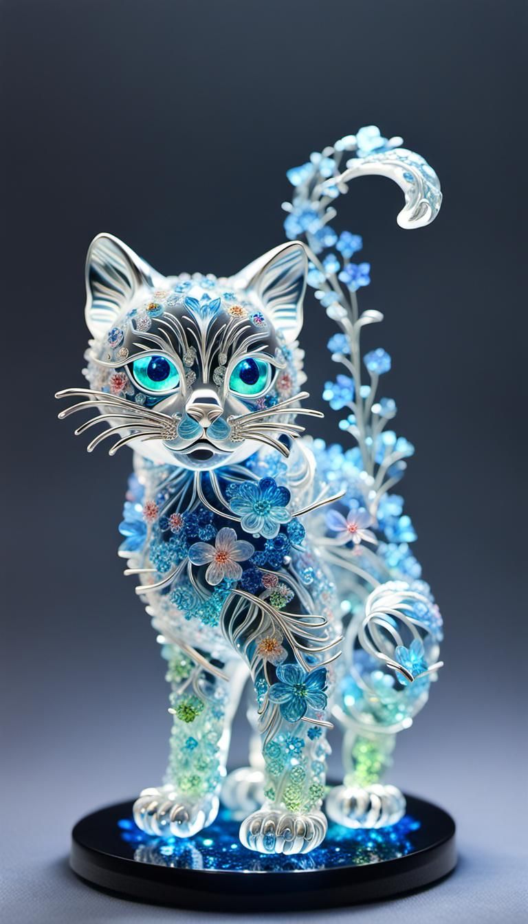 Glass/crystal cats swarovski-kitten - AI Generated Artwork - NightCafe ...