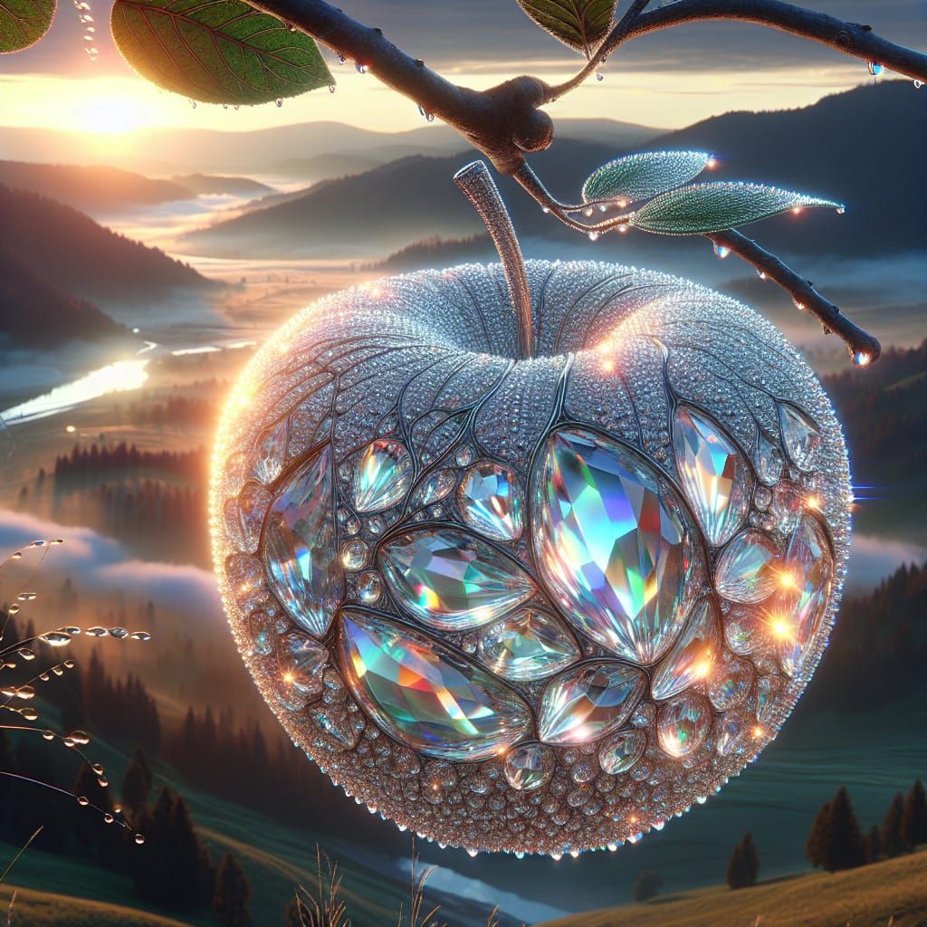 Diamond Apple - AI Generated Artwork - NightCafe Creator