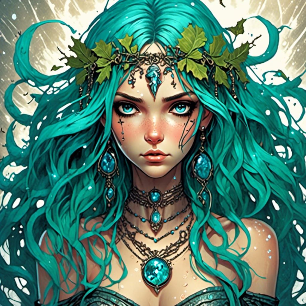 Anime girl - Gorgeous Mischievous Mermaid in Anime Painting ...