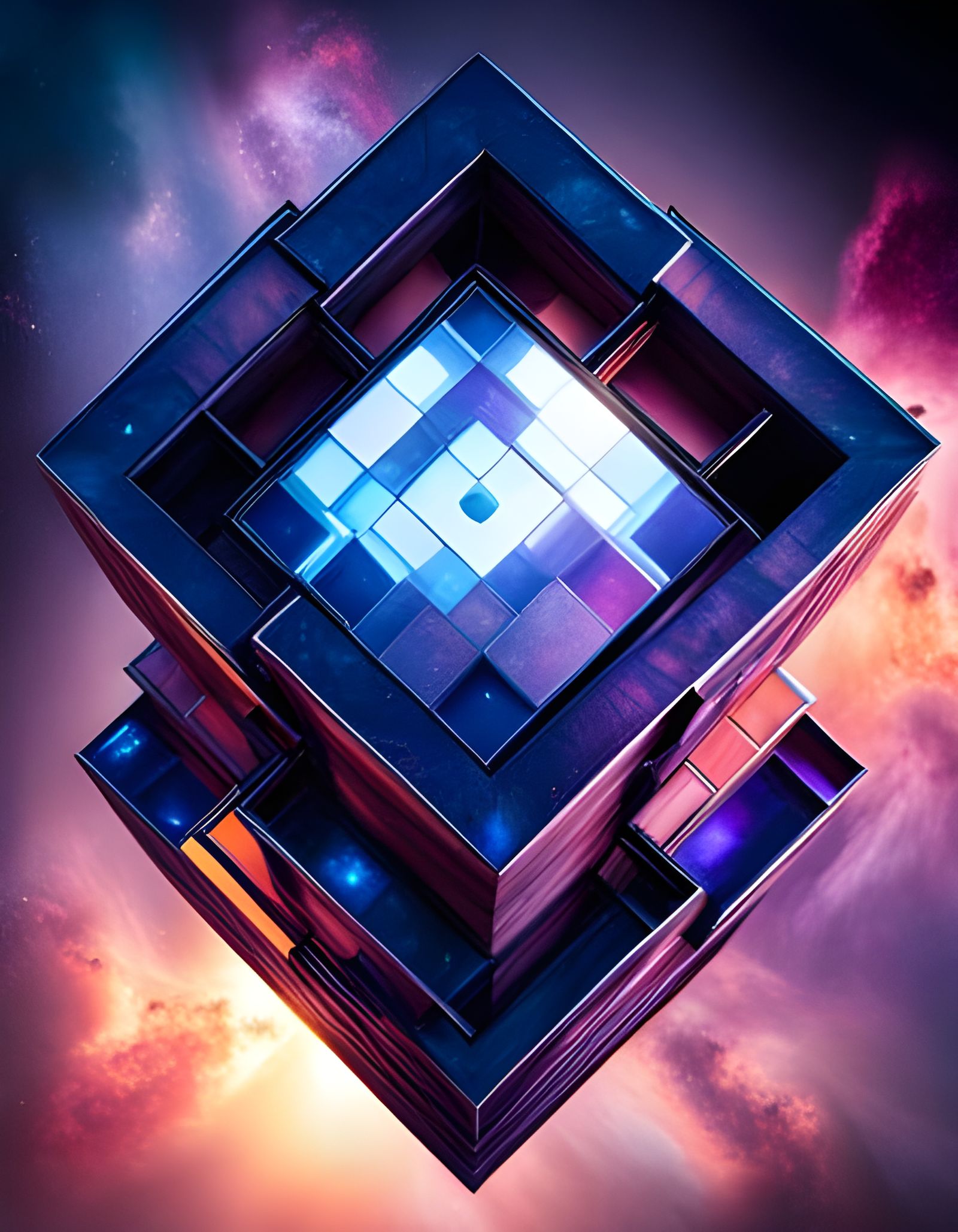 Cosmic Rubik's Cube - AI Generated Artwork - NightCafe Creator