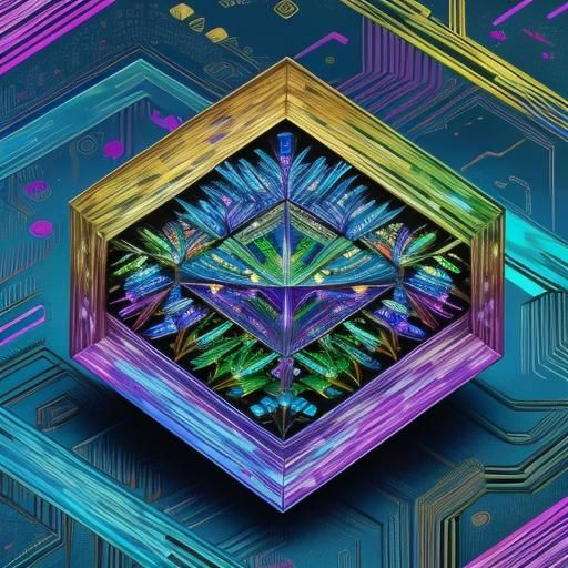 Bismuth showing and endless perfect pattern in bio... - AI Art