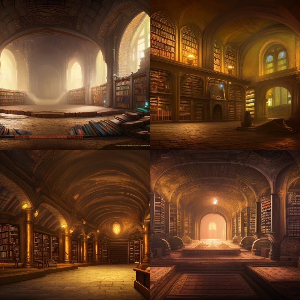 Old underground library - AI Generated Artwork - NightCafe Creator