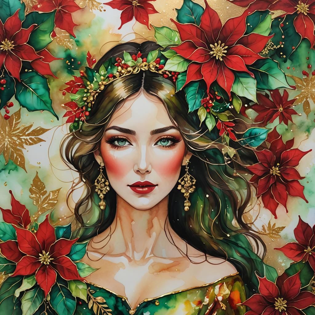 Festive Portrait - Whimsical Portrait of Festive Couple in V...