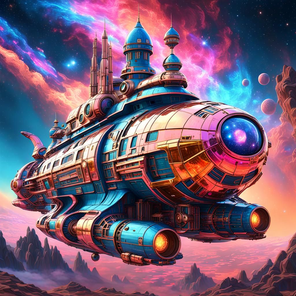 Elegant Galaxy Spacecraft - AI Generated Artwork - NightCafe Creator