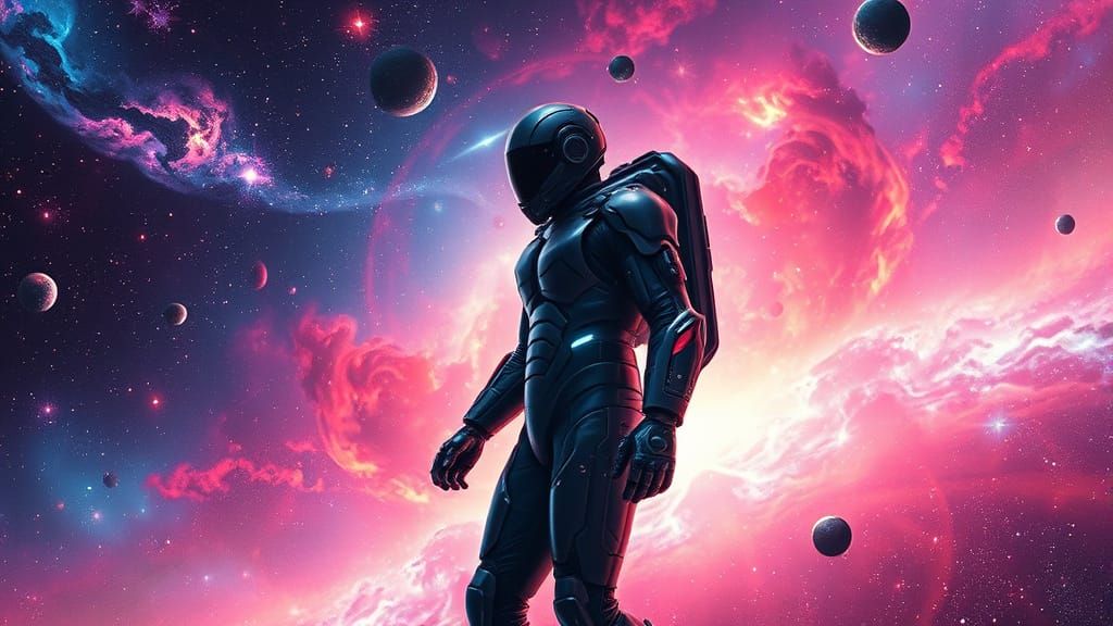 Galactic Traveler in Cosmic Distortion - AI Art