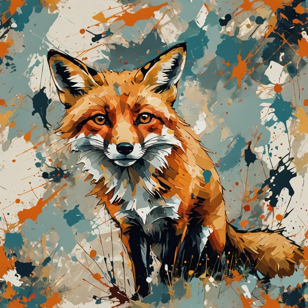 A fox, abstract expressionism - AI Generated Artwork - NightCafe Creator