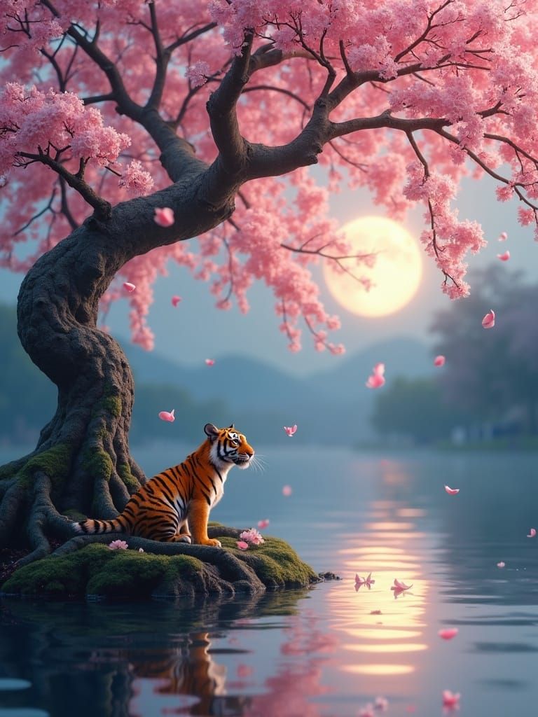 Tiger Cub in the Moonlight - Tiger Cub in the Moonlight