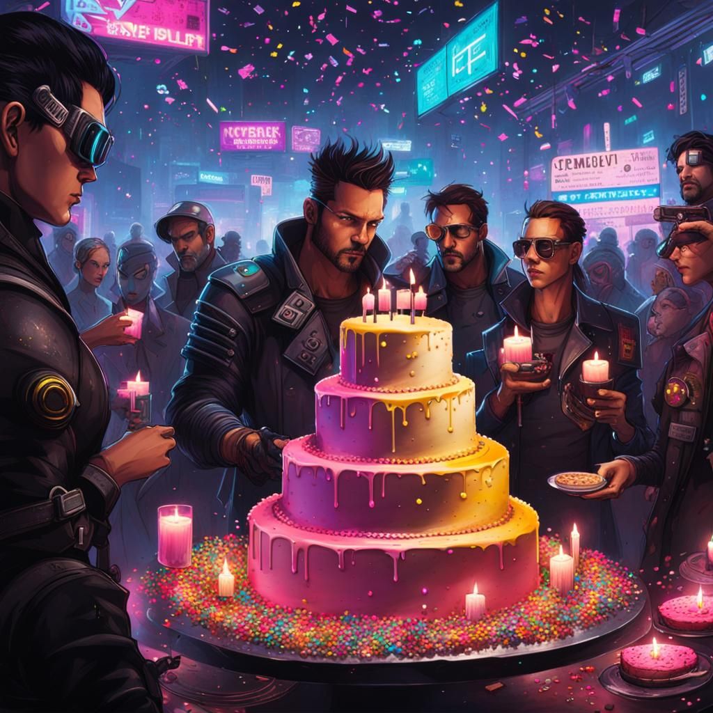 Cyberpunk Birthday - AI Generated Artwork - NightCafe Creator