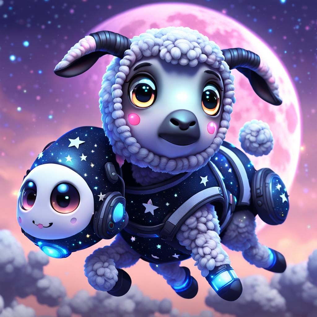 Cyborg Sheep! - AI Generated Artwork - NightCafe Creator