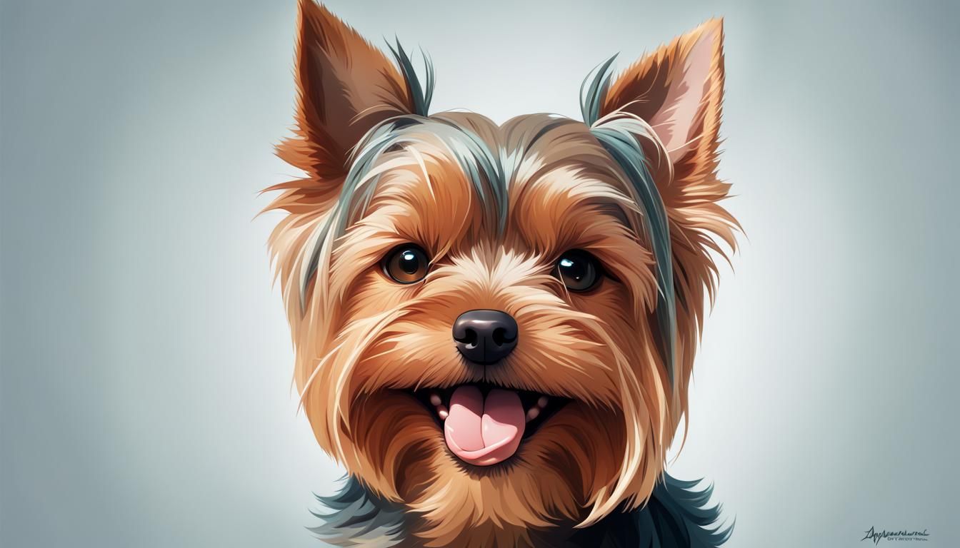 Yorkshire Terrier cute smiling - AI Generated Artwork - NightCafe Creator