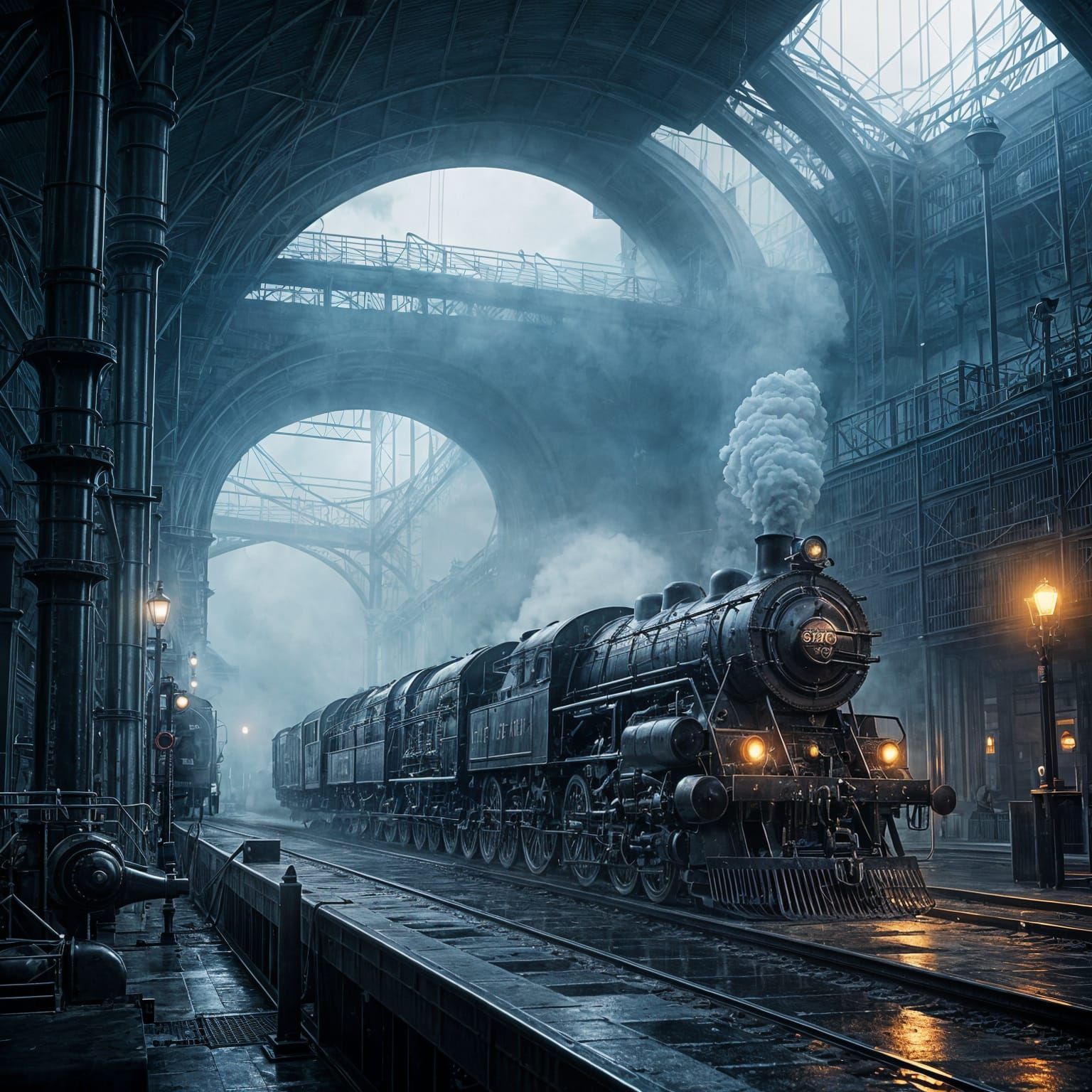 Steam Locomotive Eats Its Own Tail in Timeless Sym... - AI Art