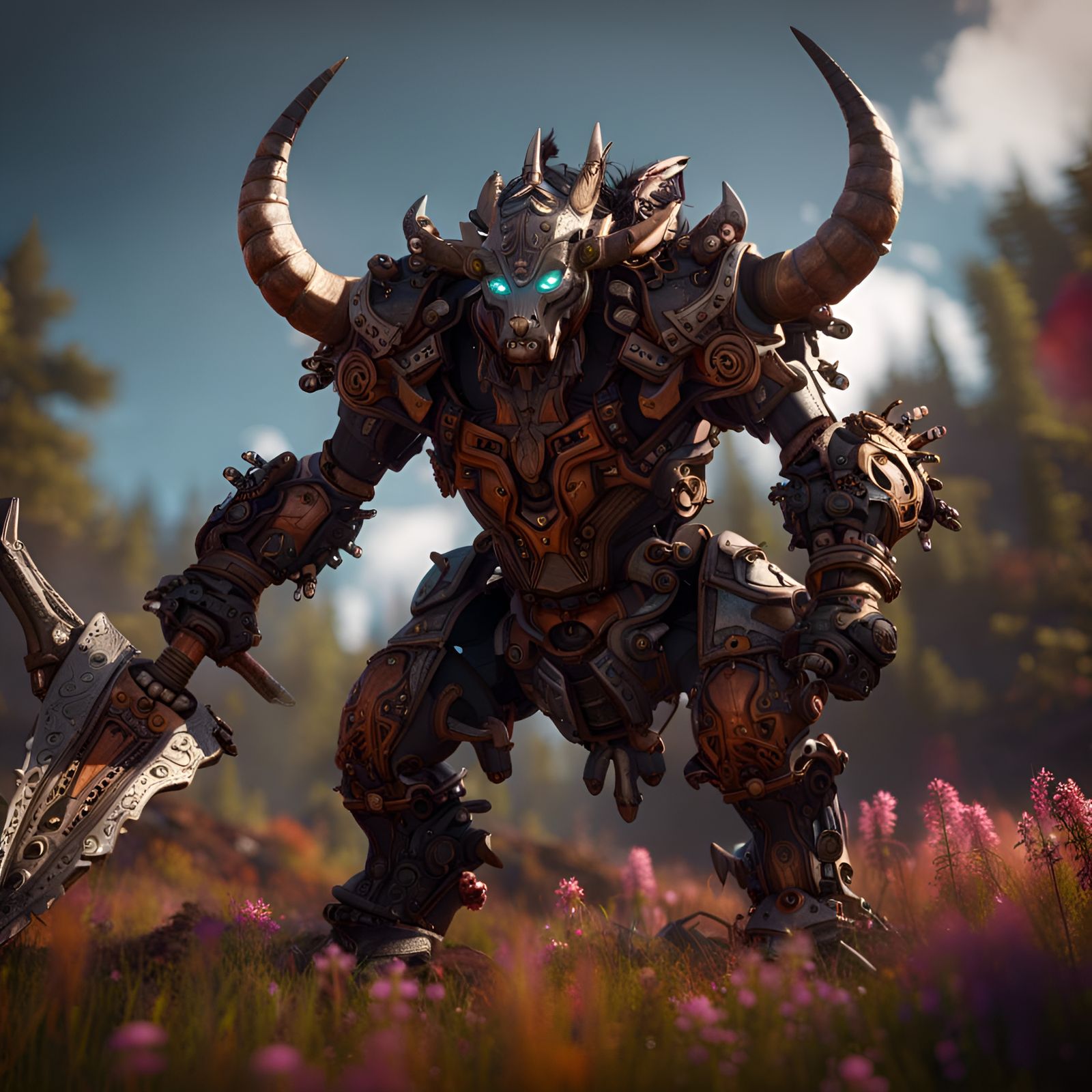 Minotaur Machine 🐂 V2 - AI Generated Artwork - NightCafe Creator