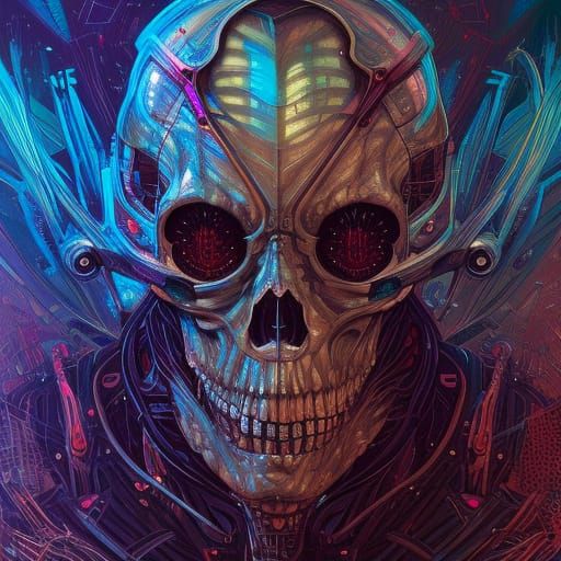 Cyber Skeleton V - AI Generated Artwork - NightCafe Creator