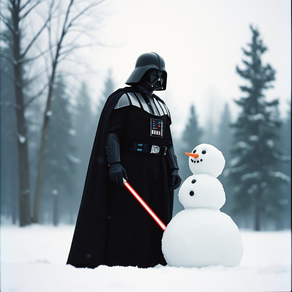 Darth Vader in a Winter Wonderland - AI Art