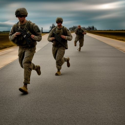 us army soldiers running - AI Generated Artwork - NightCafe Creator