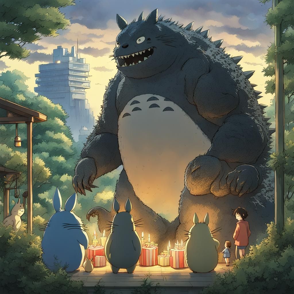 Unexpected Totoro-Godzilla splice - AI Generated Artwork - NightCafe ...