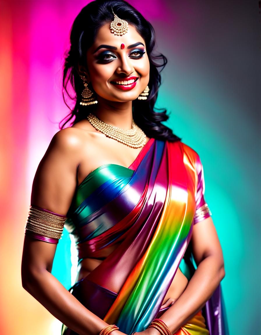 realistic shiny models portrait, a beautiful curvy woman, dusky beauty ...