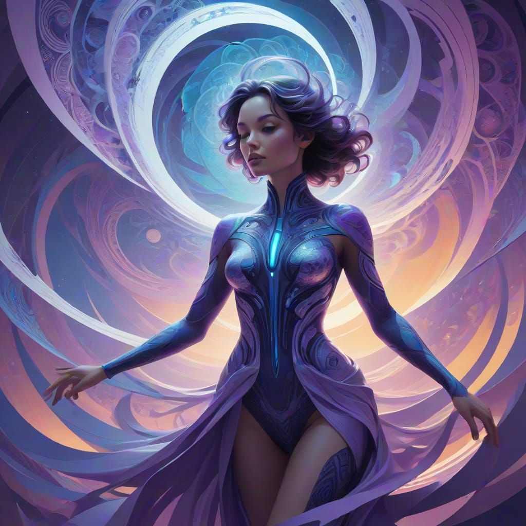 Cosmic entity - Ethereal Cosmic Form Emerges from Vortex