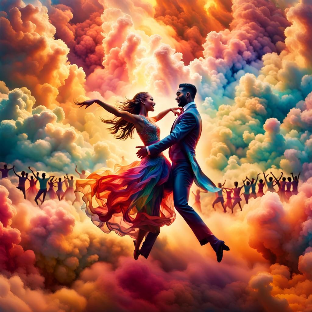 Dancing Above Clouds v13 - AI Generated Artwork - NightCafe Creator