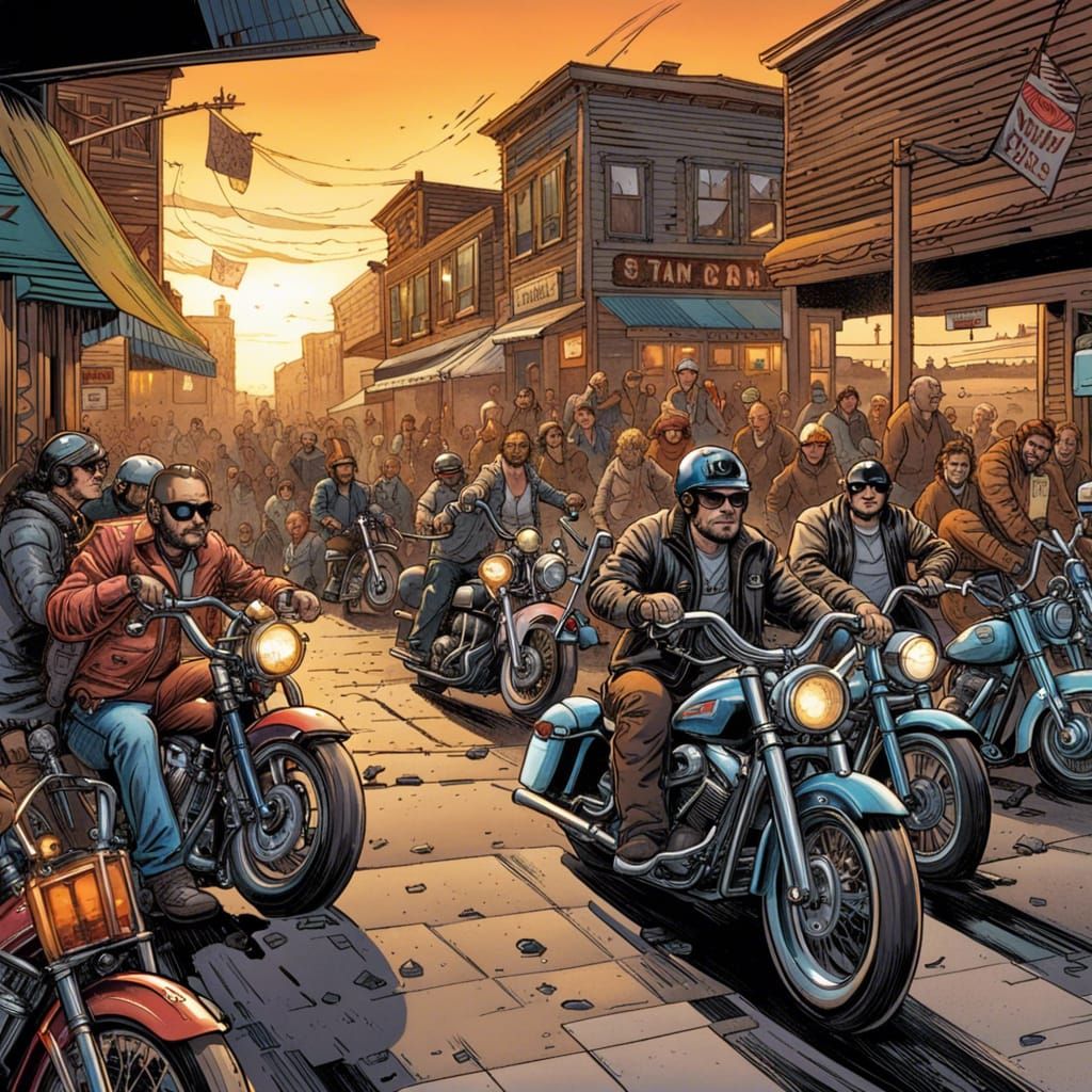 Motorcycle rally and bikers in Sturgis, South Dakota by Will Eisner ...