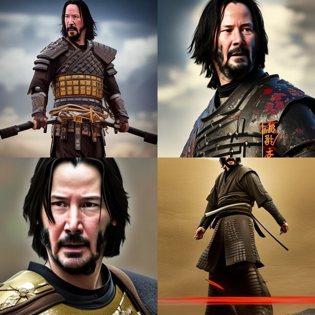 keanu reeves as samurai - AI Generated Artwork - NightCafe Creator