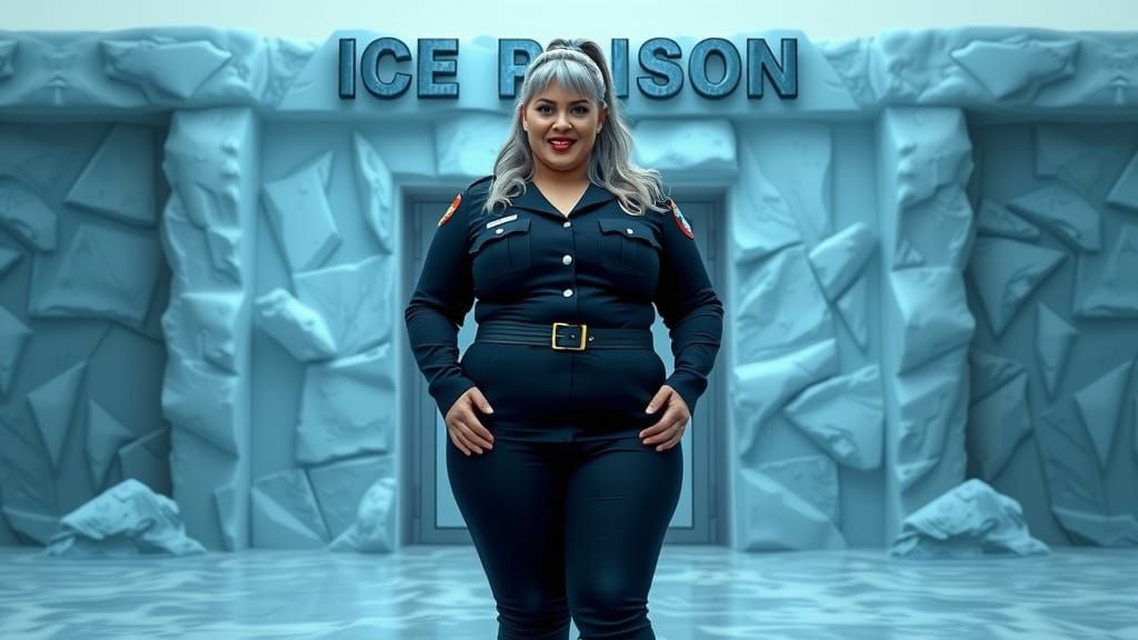 Ice Prison - Cyberpunk Ice Guard in a Futuristic Penal Faci...