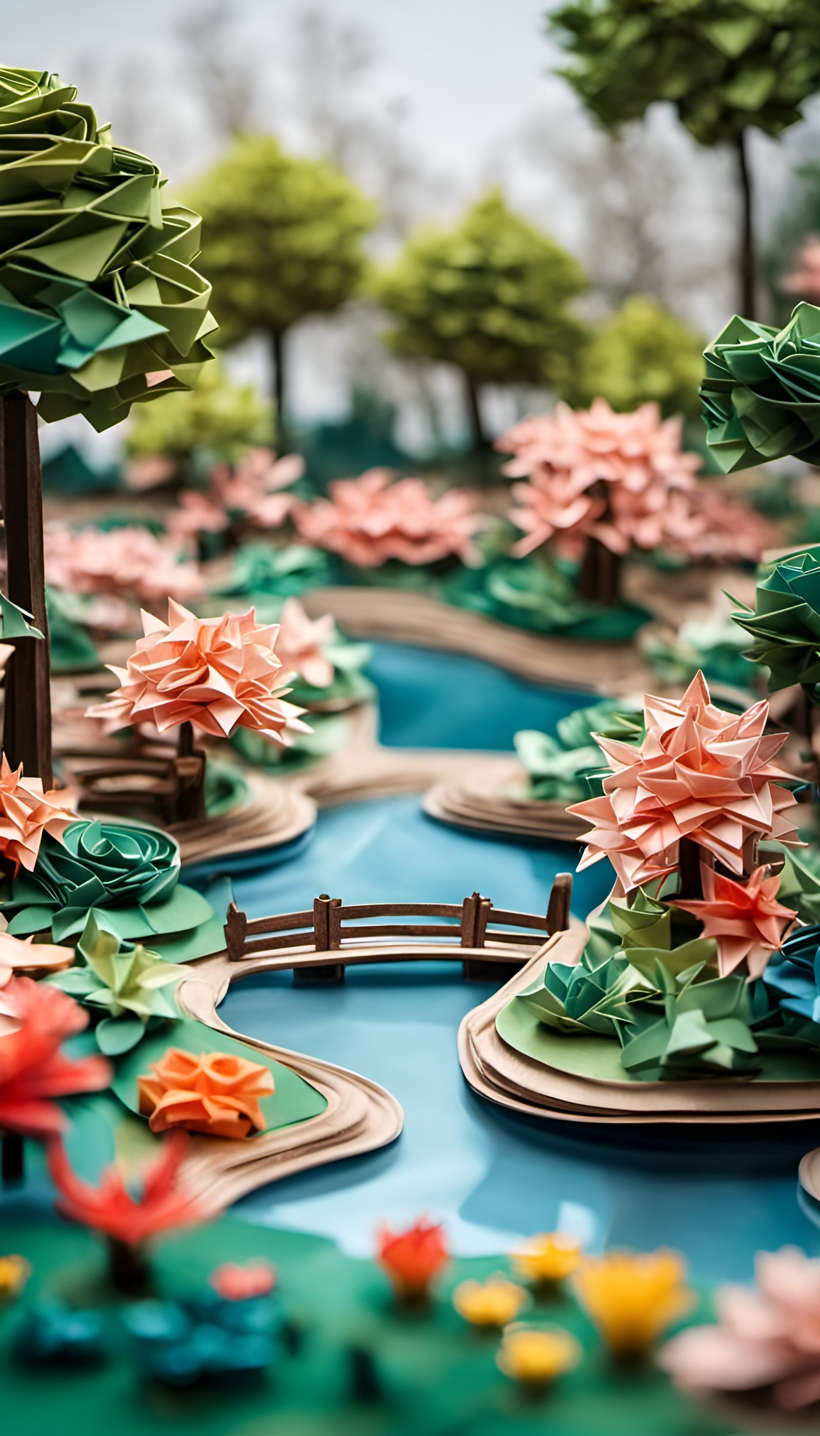 Origami Park - AI Generated Artwork - NightCafe Creator