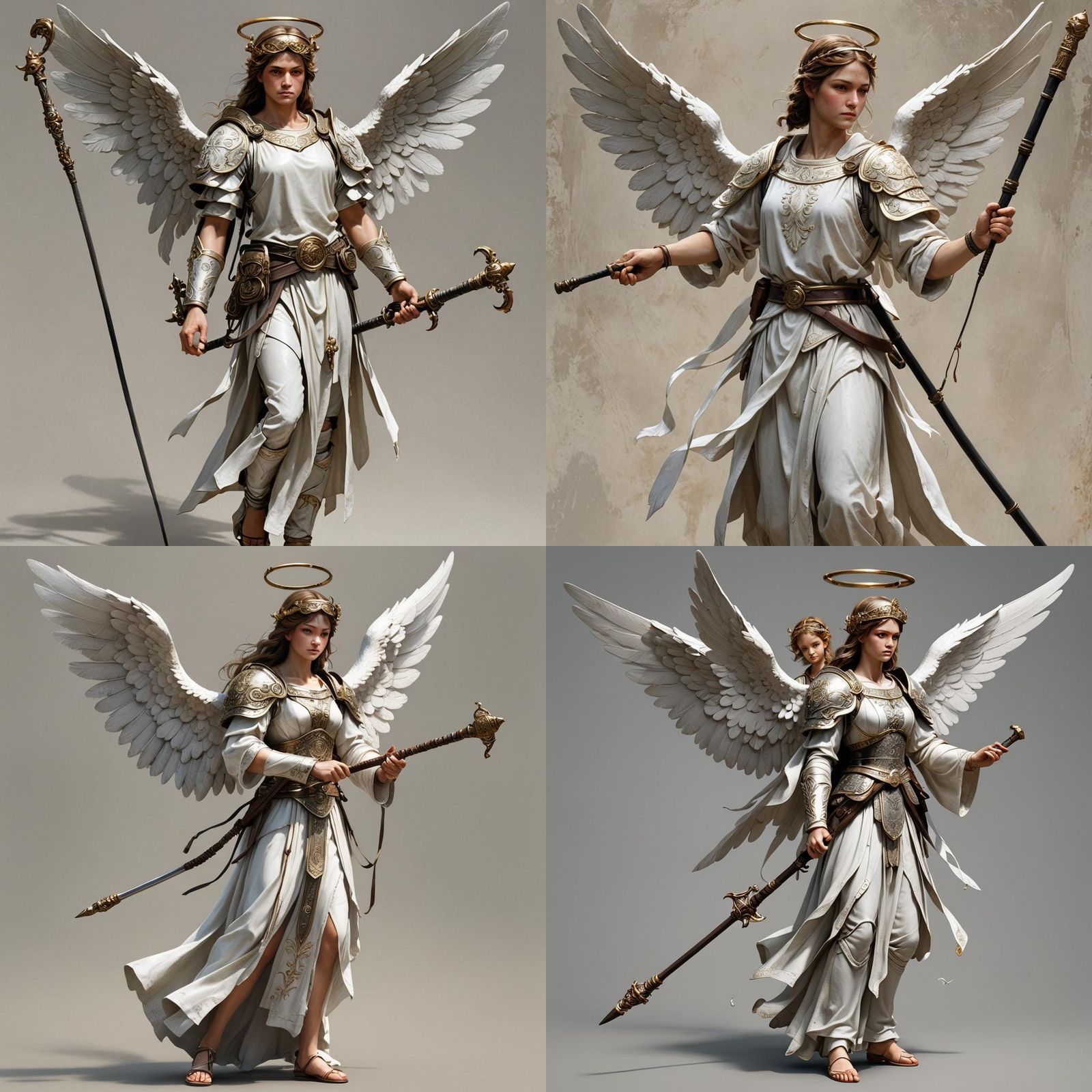 An Angel With a visor on and a Bo Staff Realistic - AI Generated ...