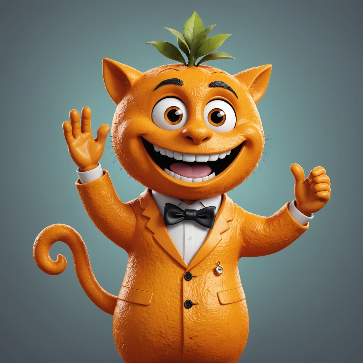 Orange Cat Means Business - Vibrant Orange Feline Executive