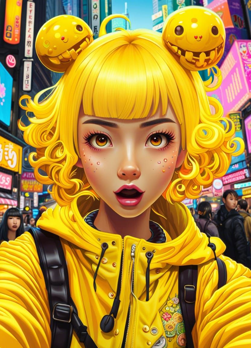 Kawaii in yellow - AI Generated Artwork - NightCafe Creator