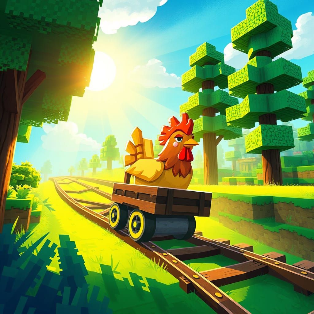 minecraft chicken joackey - Whimsical Minecraft Chicken Joc...