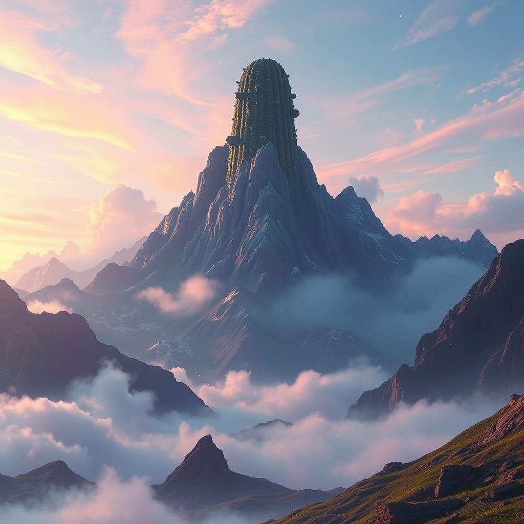 pickle land - Surreal Fantasy Realm with Colossal Pickle Thr...