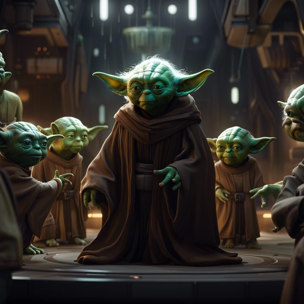 Yoda teaching his own species if more existed - AI Generated Artwork - NightCafe Creator