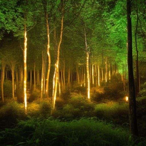 Illuminated forest - AI Generated Artwork - NightCafe Creator