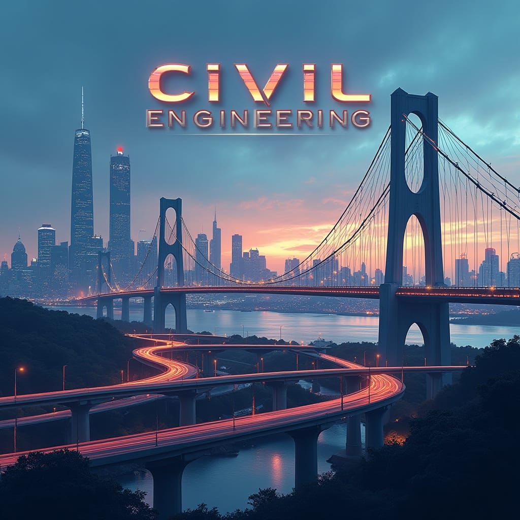 Futuristic Cityscape Celebrating Civil Engineering... - AI Art