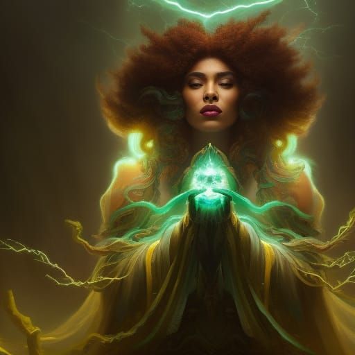 Beautiful Sorceress Drawing Eldritch Power - AI Generated Artwork ...