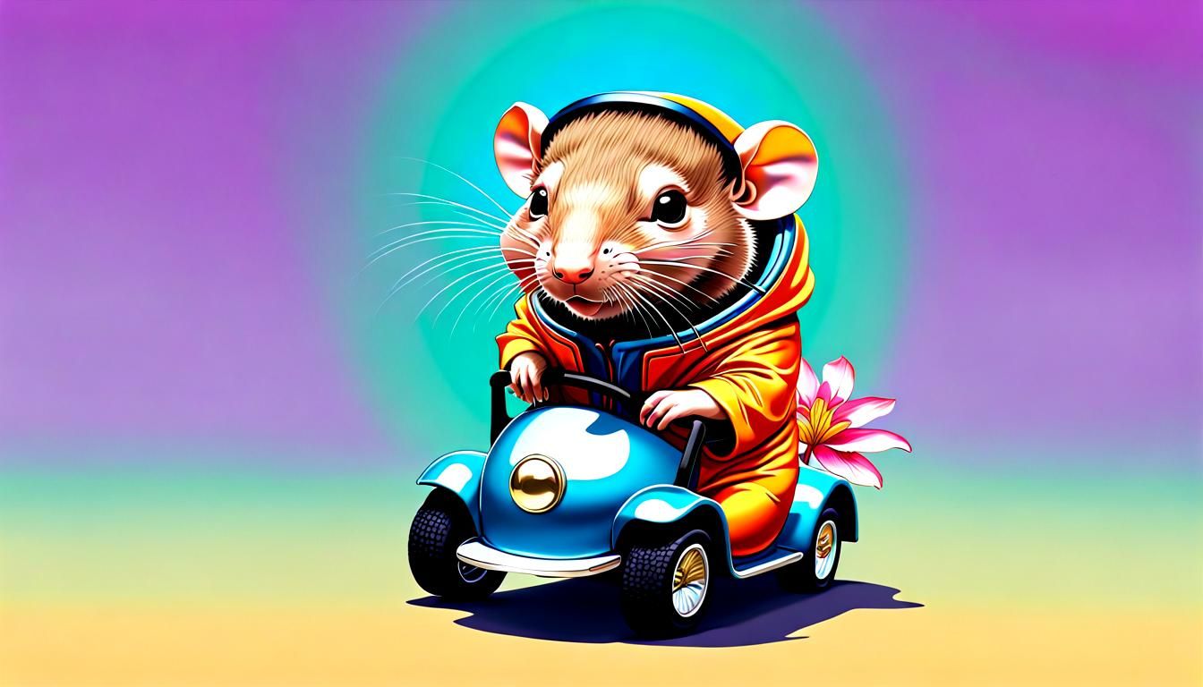 Johnnie the Mole Rat Racer Gets a Flower - AI Generated Artwork ...