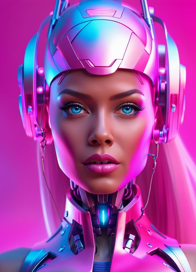 Barbie girl cyborg Portrait - AI Generated Artwork - NightCafe Creator