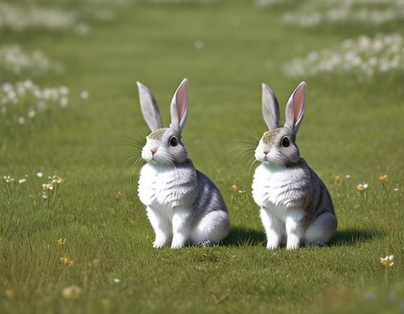 Spring rabbits (v4) - AI Generated Artwork - NightCafe Creator
