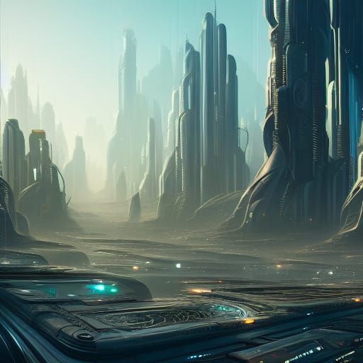 an alien city - AI Generated Artwork - NightCafe Creator